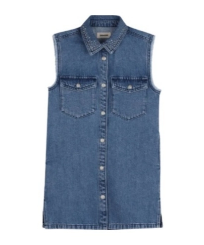 Zadig&Voltaire Sleeveless Button-fastening Studded Dress - Blue