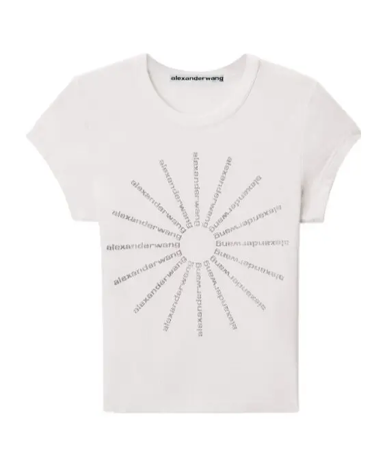 Alexander Wang Pinwheel Crystal Embellished T-shirt - White