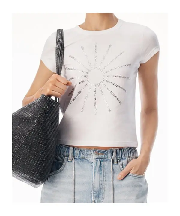 Alexander Wang Pinwheel Crystal Embellished T-shirt - White