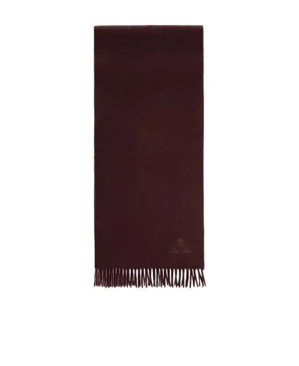 Loro Piana Piccola Unita Logo Cashmere Scarf - Black