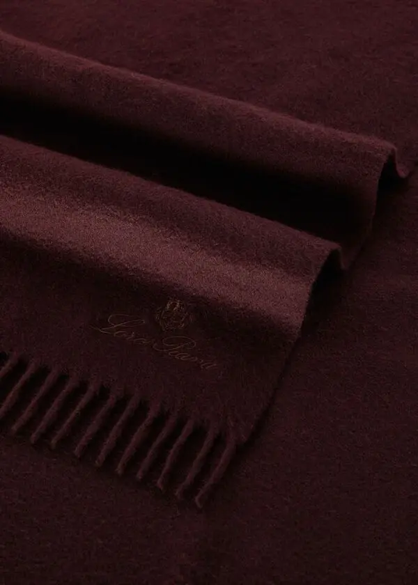 Loro Piana Piccola Unita Logo Cashmere Scarf - Black