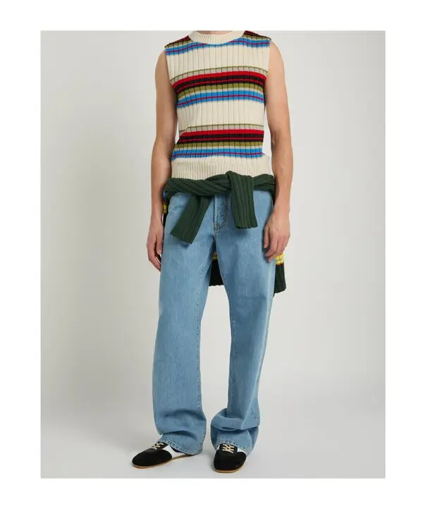 Dries Van Noten Striped Cotton-wool Blend Knitted Vest