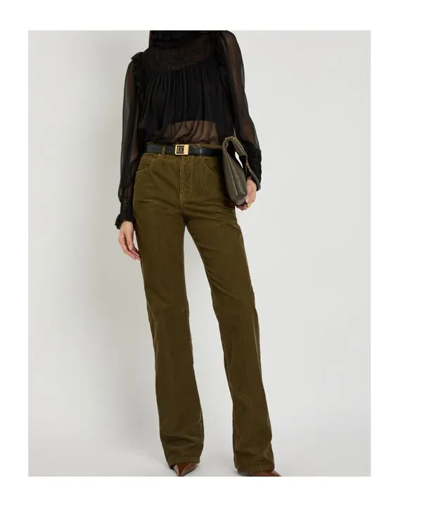Saint Laurent Ruffled Sheer Silk Blouse