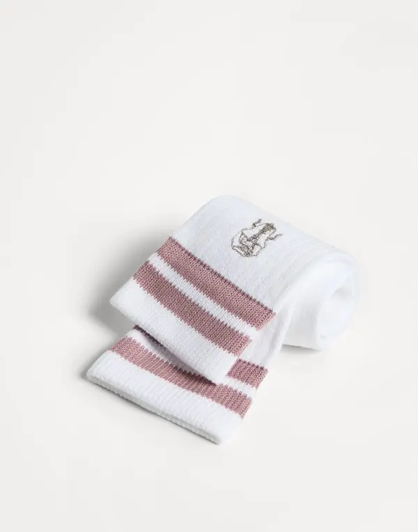 Brunello Cucinelli Rib Knit Socks With Embroidered Branding
