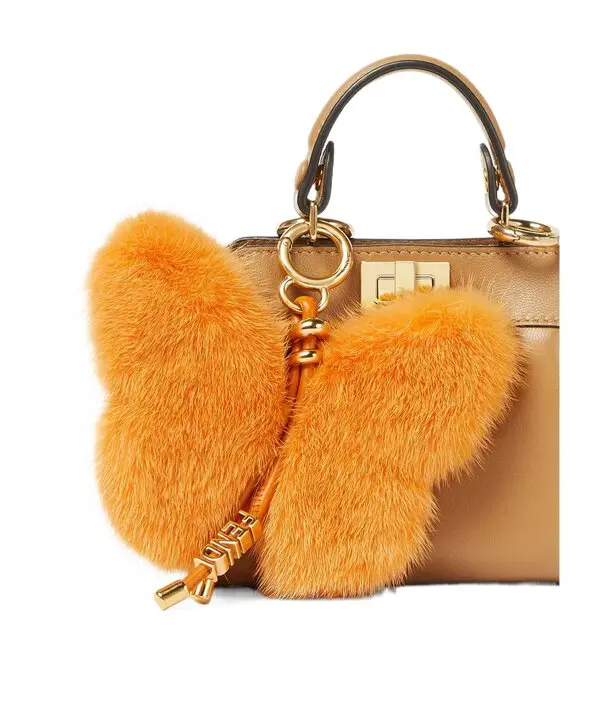 Fendi Mink Fur Butterfly Charm Pendant