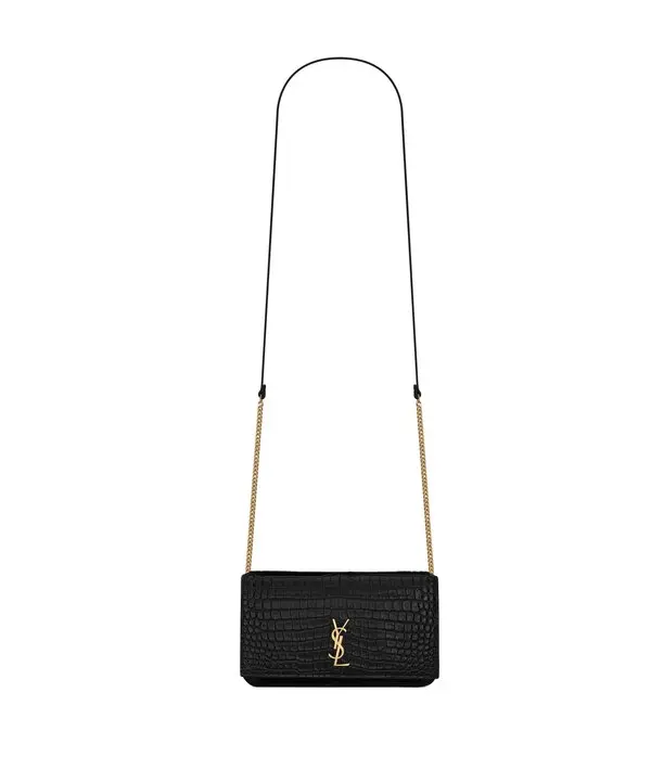 Saint Laurent Embossed Leather Shoulder Bag
