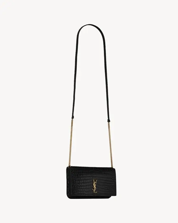Saint Laurent Embossed Leather Shoulder Bag