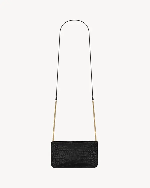 Saint Laurent Embossed Leather Shoulder Bag