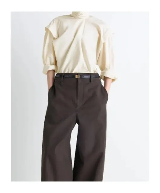 LEMAIRE Ascot V-neck Top With Side Slits And Trompe-l'oeil Sleeves - Cream