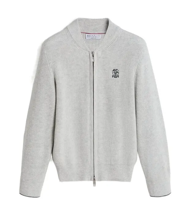 Brunello Cucinelli Zip-fastening Cardigan - Light Gray
