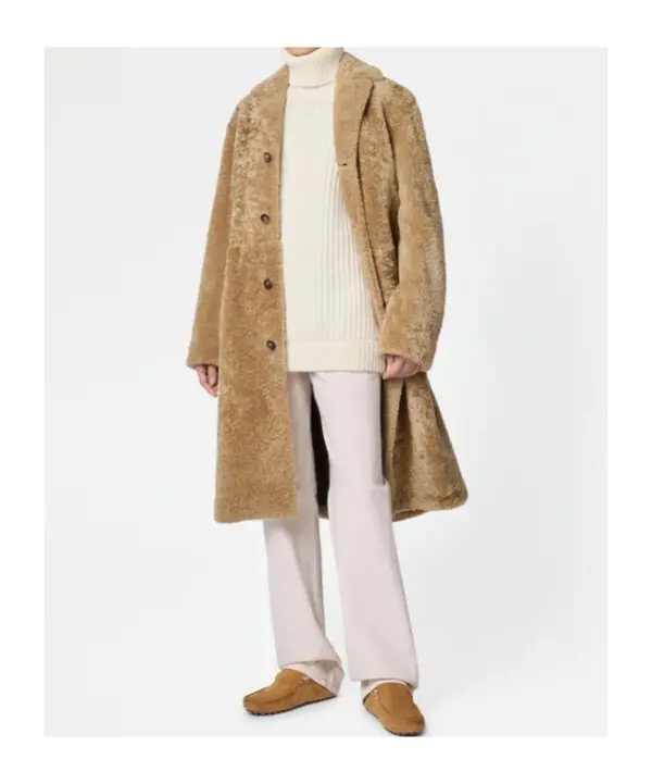 TOD'S Single Breasted Shearling Coat
