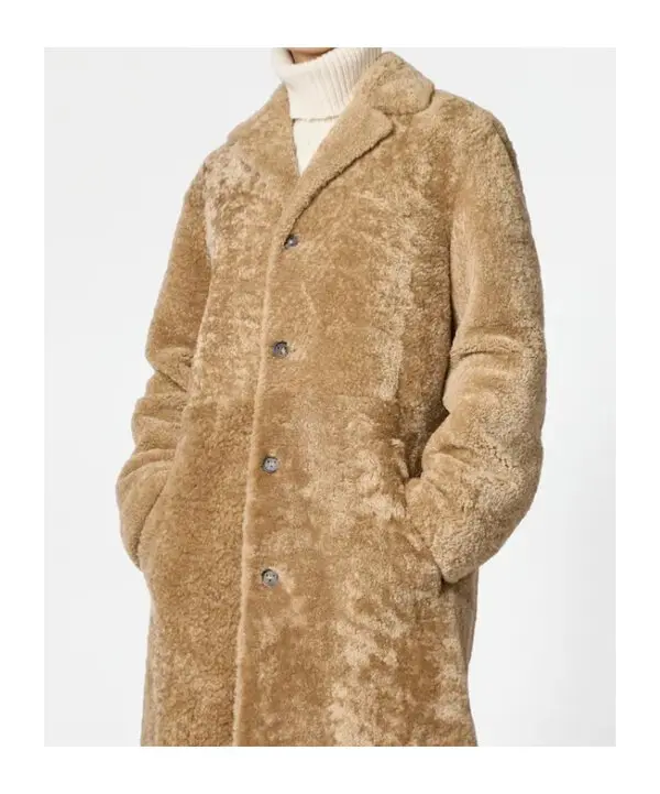 TOD'S Single Breasted Shearling Coat