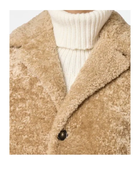 TOD'S Single Breasted Shearling Coat