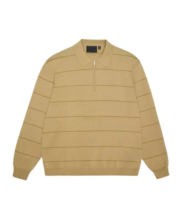 Rains Striped Knit Long-sleeved Polo Shirt