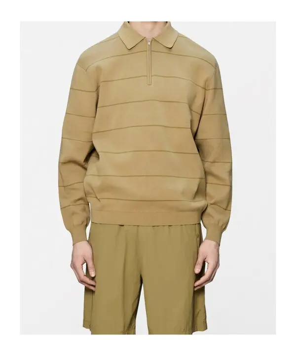 Rains Striped Knit Long-sleeved Polo Shirt
