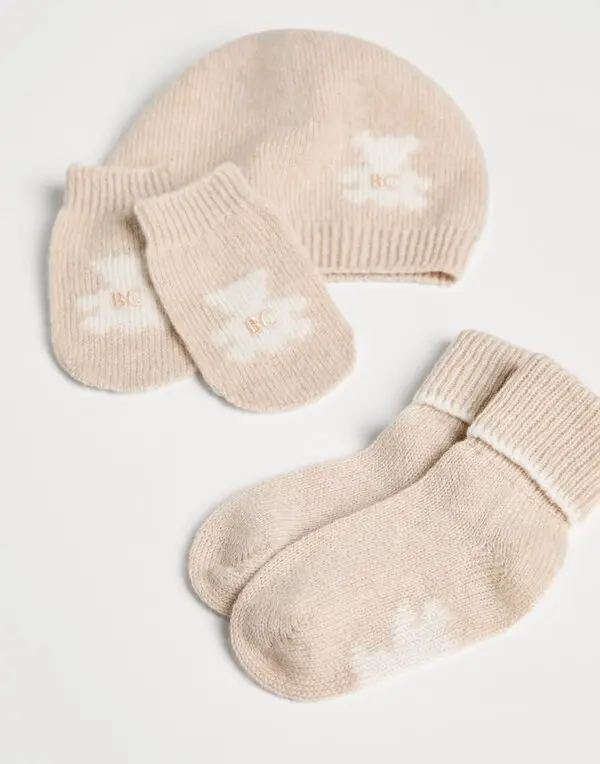 Brunello Cucinelli Cashmere Beanie, Mitten, And Sock Set