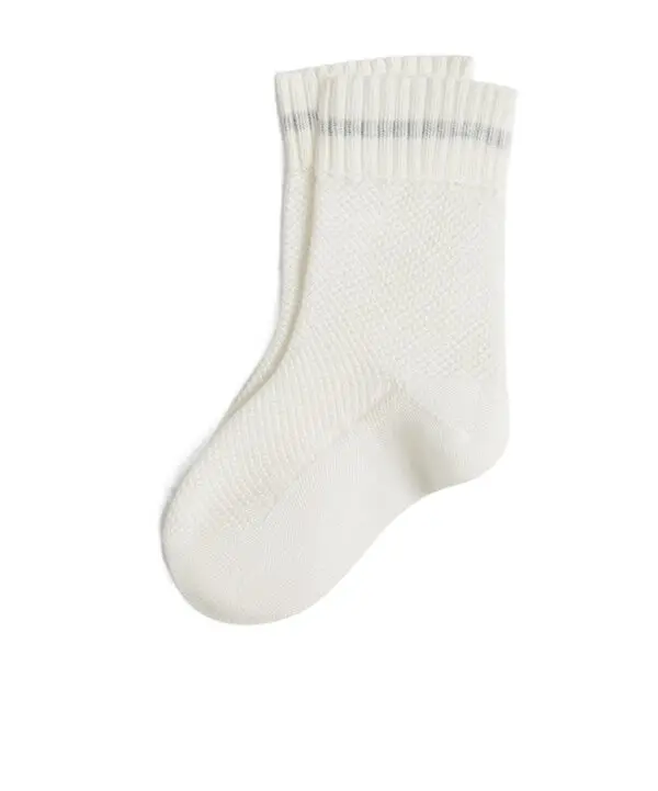 Brunello Cucinelli Bernie Waffle-stitch Socks - Light Gray