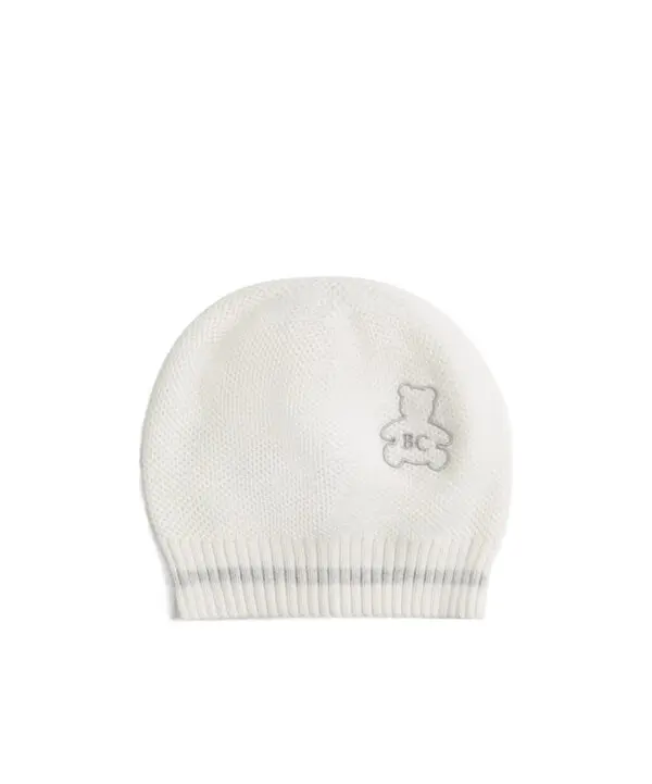 Brunello Cucinelli Logo Embroidered Cotton Beanie - Light Gray