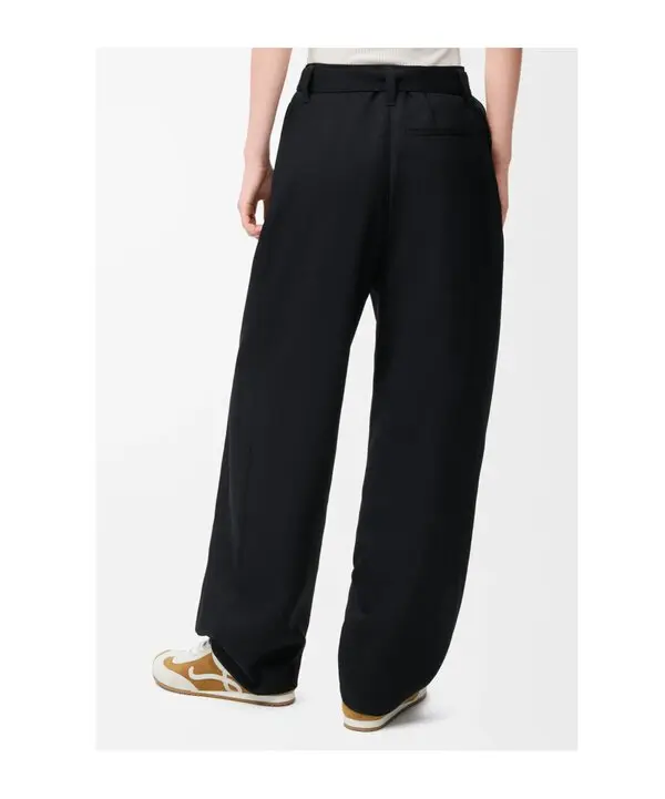 Loewe Pleated Belted Wool Crepe Trousers