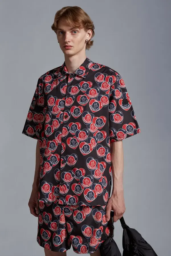 Moncler Heart Printed Short-sleeved Shirt