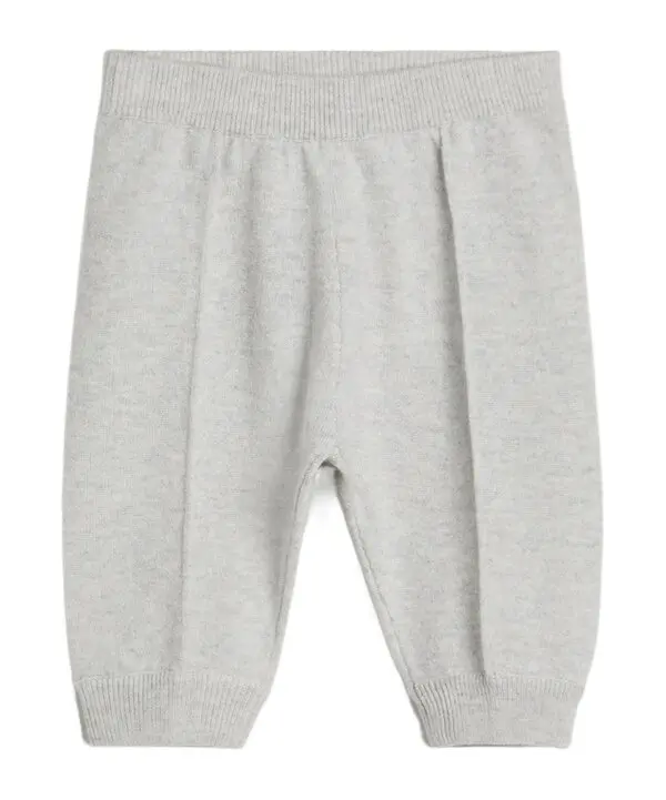 Brunello Cucinelli Bernie Baby Cashmere Ribbed Trousers - Light Gray