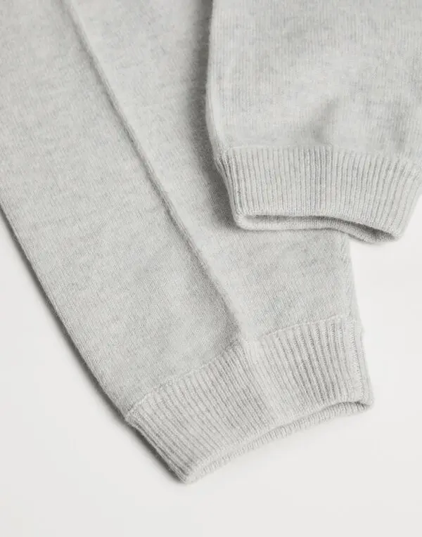 Brunello Cucinelli Bernie Baby Cashmere Ribbed Trousers - Light Gray