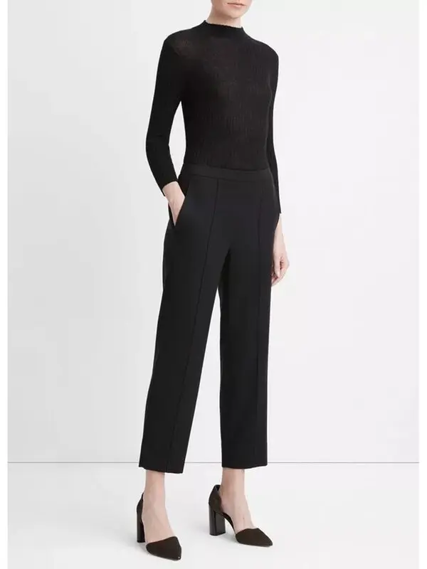 Vince Flannel Mid-rise Easy Pull-on Pants