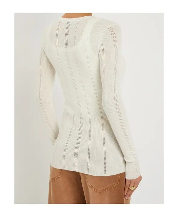 Gabriela Hearst Lillian Pointelle Wool Cardigan