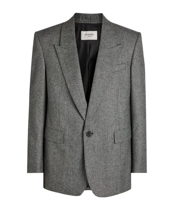 Saint Laurent Checked Wool Blazer