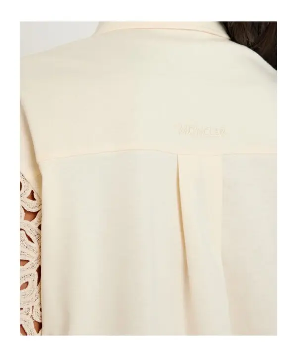 Moncler Embroidered Cotton Mini Shirt Dress