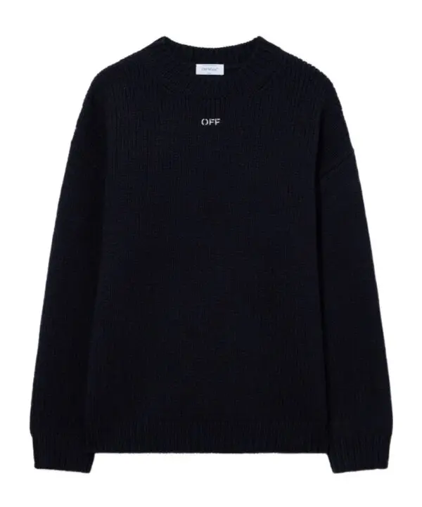 Off-White Maxi Arrow Embroidered Knit Crewneck