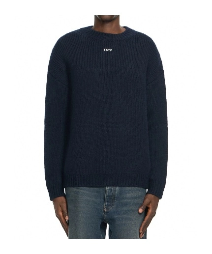 Off-White Maxi Arrow Embroidered Knit Crewneck
