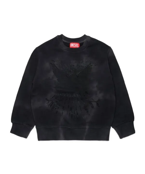 DIESEL® Graphic Print Rhinestone Embellished Sweatshirt