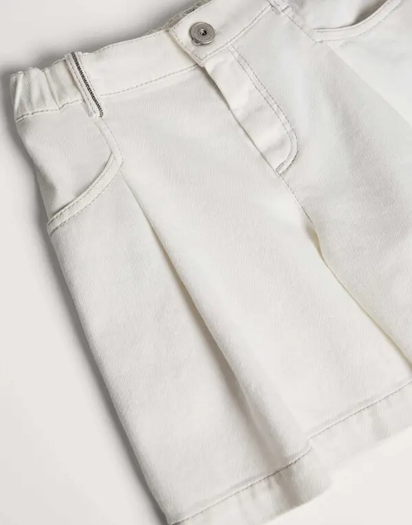 Brunello Cucinelli Pleated Wide-leg Denim Shorts