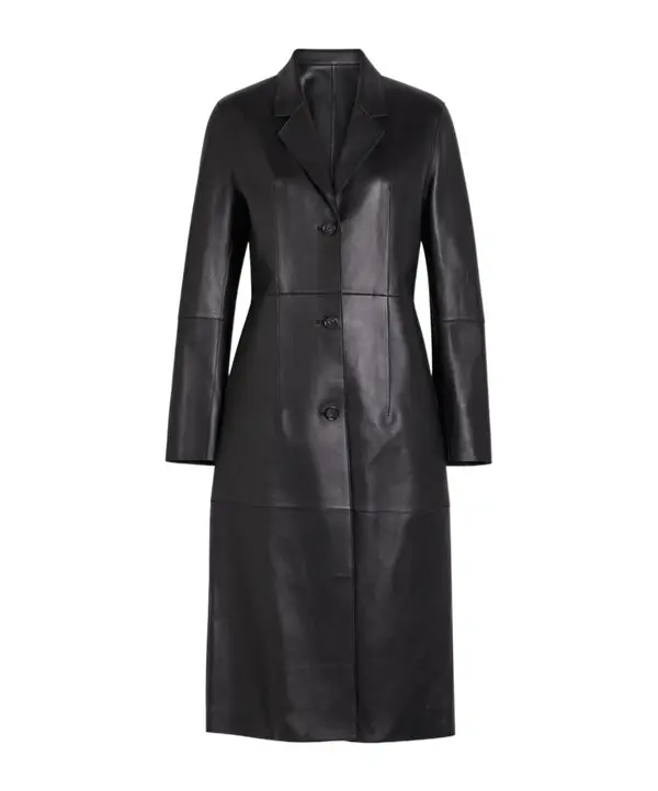 TOTEME Button-down Leather Trench Coat