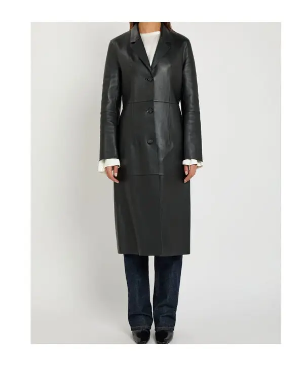 TOTEME Button-down Leather Trench Coat