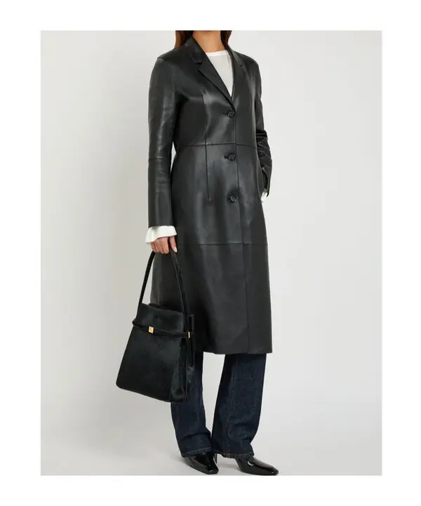 TOTEME Button-down Leather Trench Coat