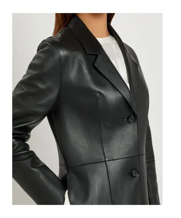 TOTEME Button-down Leather Trench Coat