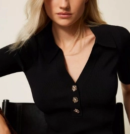 TWINSET Button Embellished Polo Shirt