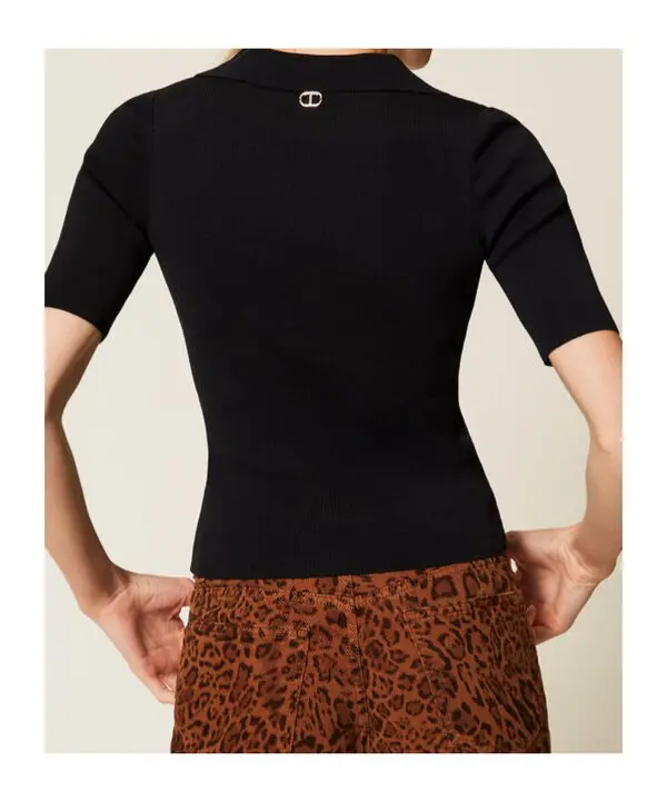 TWINSET Embellished Button Polo Shirt