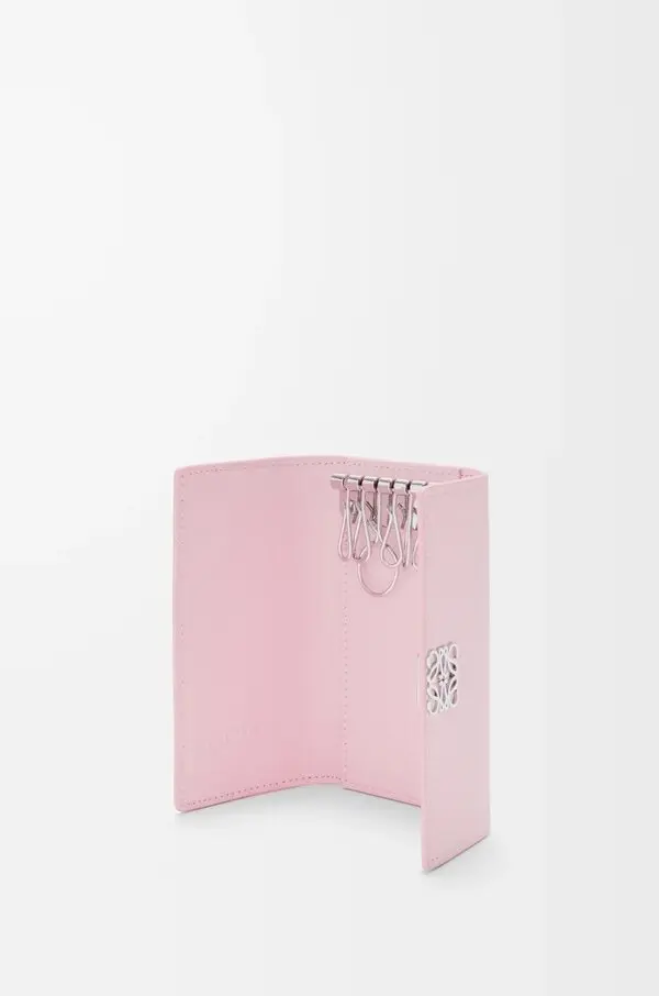 Loewe Anagram Key Case In Pebble Grained Calfskin