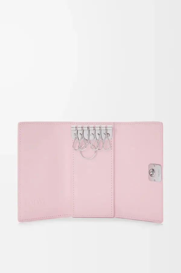 Loewe Anagram Key Case In Pebble Grained Calfskin