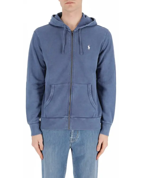 Polo Ralph Lauren Embroidered Pony Zip-up Hoodie - Blue