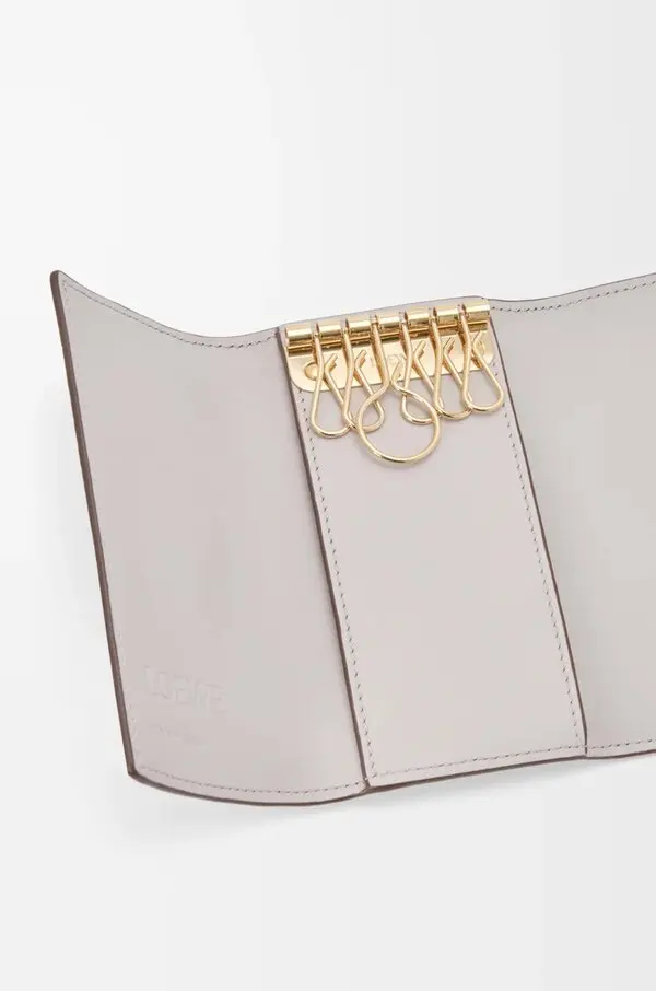 Loewe Anagram Key Case In Pebble Grained Calfskin