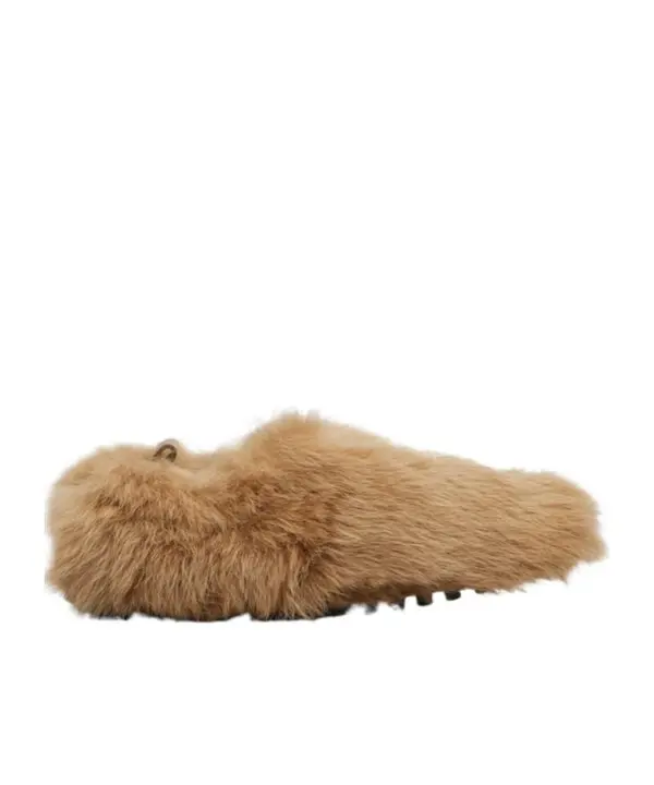 TOD'S Fur Gommino Loafer Slipper - Light Brown
