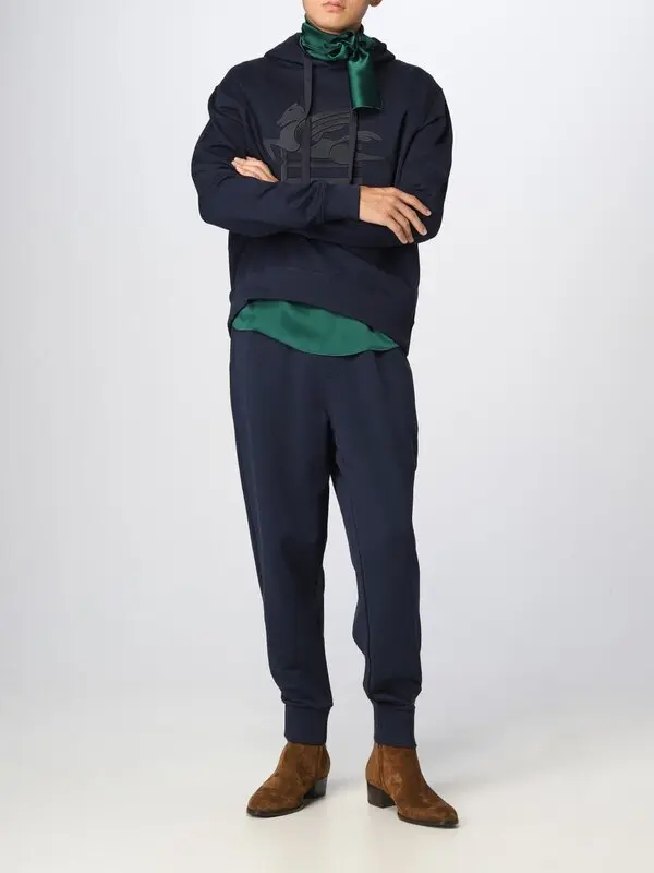 Etro Logo Embroidered Drawstring Tapered Track Pants
