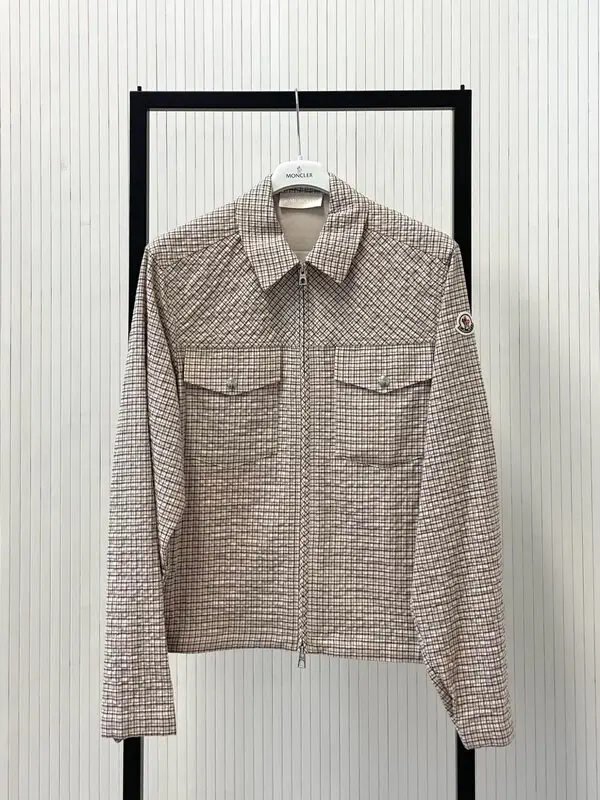 Moncler Micro Madras Flannel Shirt Jacket