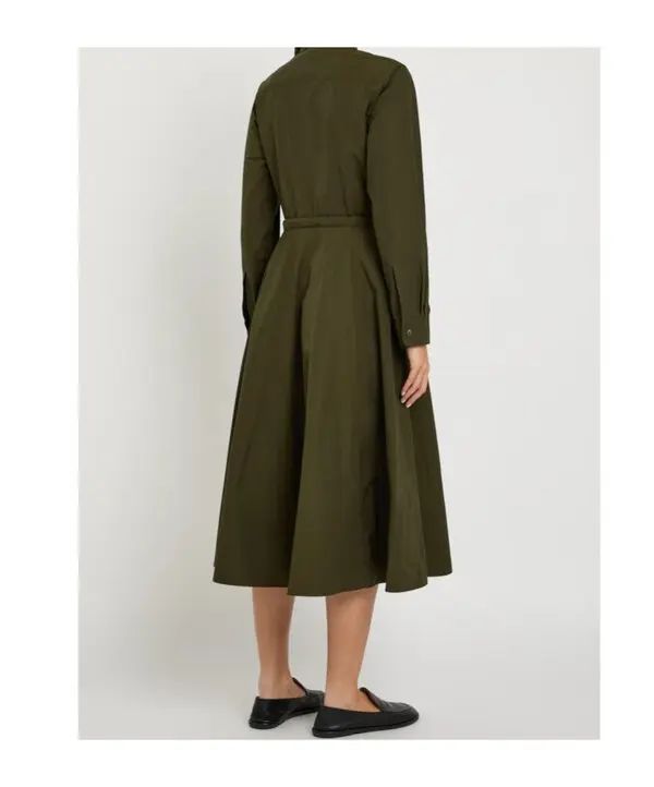 Moncler Drawstring Poplin Midi Shirt Dress