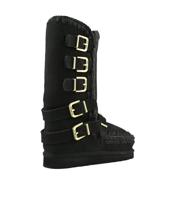 Mou Eskimo Buckle Strap Boots - Black