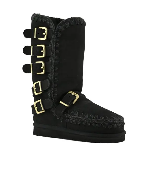 Mou Eskimo Buckle Strap Boots - Black